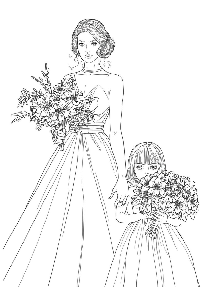 Bridal Coloring Book | 30 Wedding‑themed Coloring Pages | Printable A4 ...
