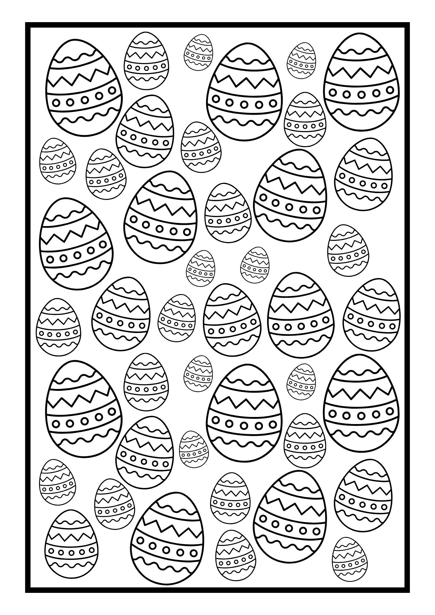 Easter Patterns Coloring Book | 20 Printable Satisfying Pages of Easter ...