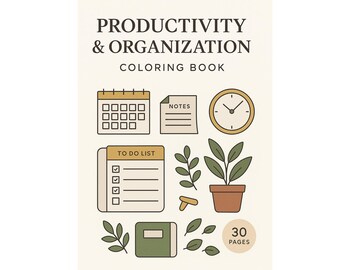 Productivity & Organization Coloring Book Simplistic Cover | 30-page ...