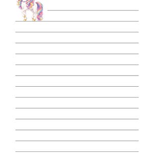 Unicorn Notebook Printable | Lined Writing Pages for Kids (digital ...