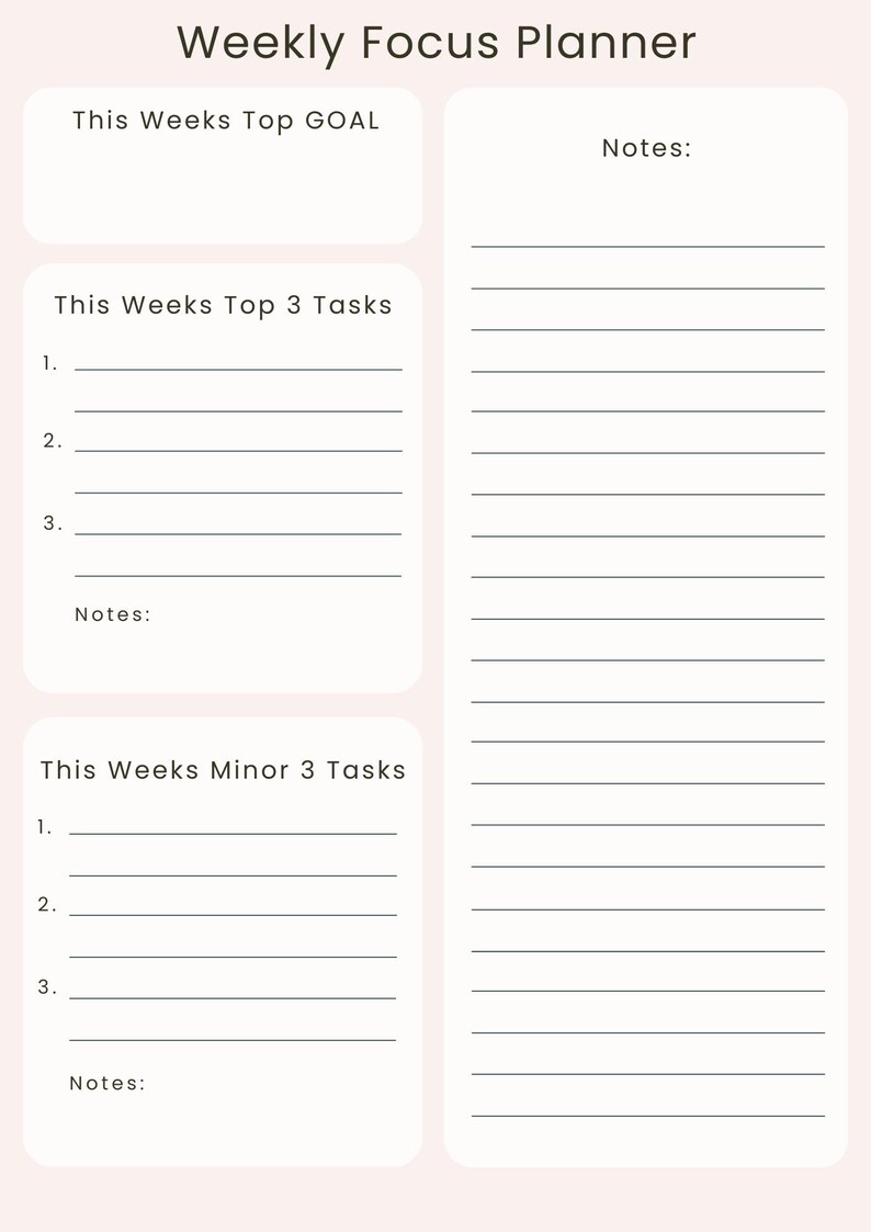 A4 Focus Planner Bundle | Daily, Weekly, Monthly, Quarterly & Yearly ...
