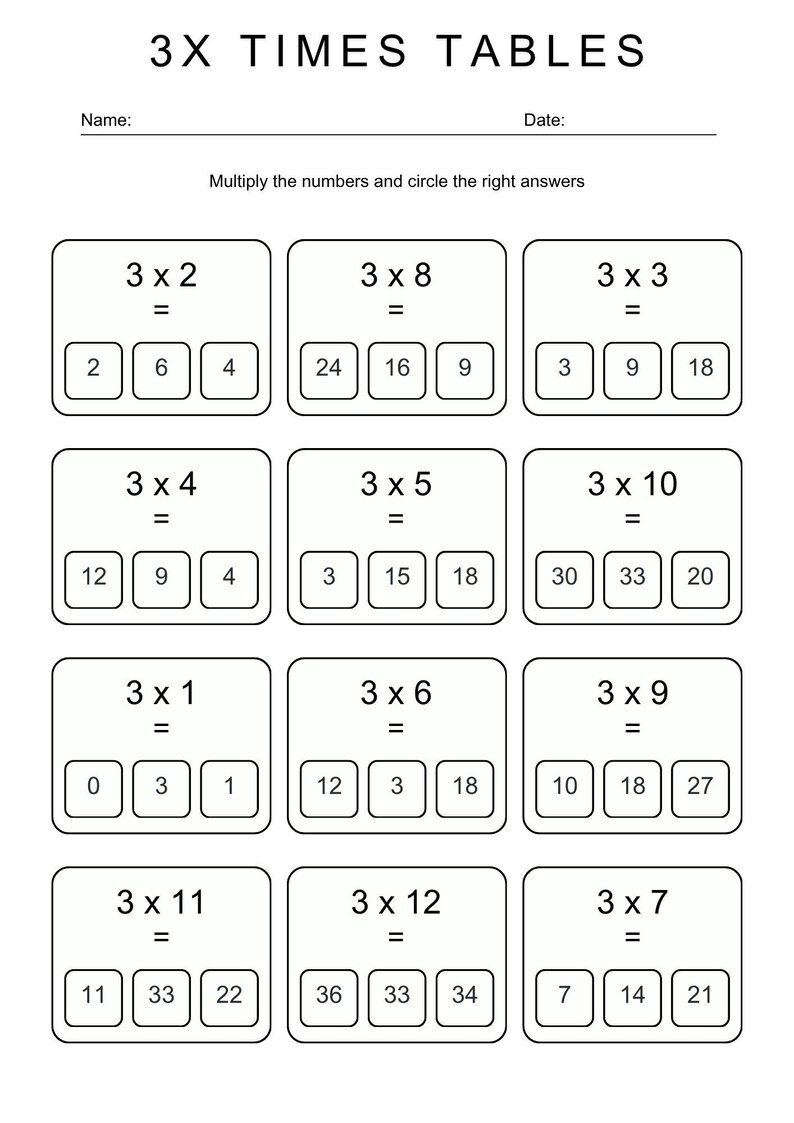 Times Table Worksheets – 72 Printable Pages – Multiplication Practice 0 ...