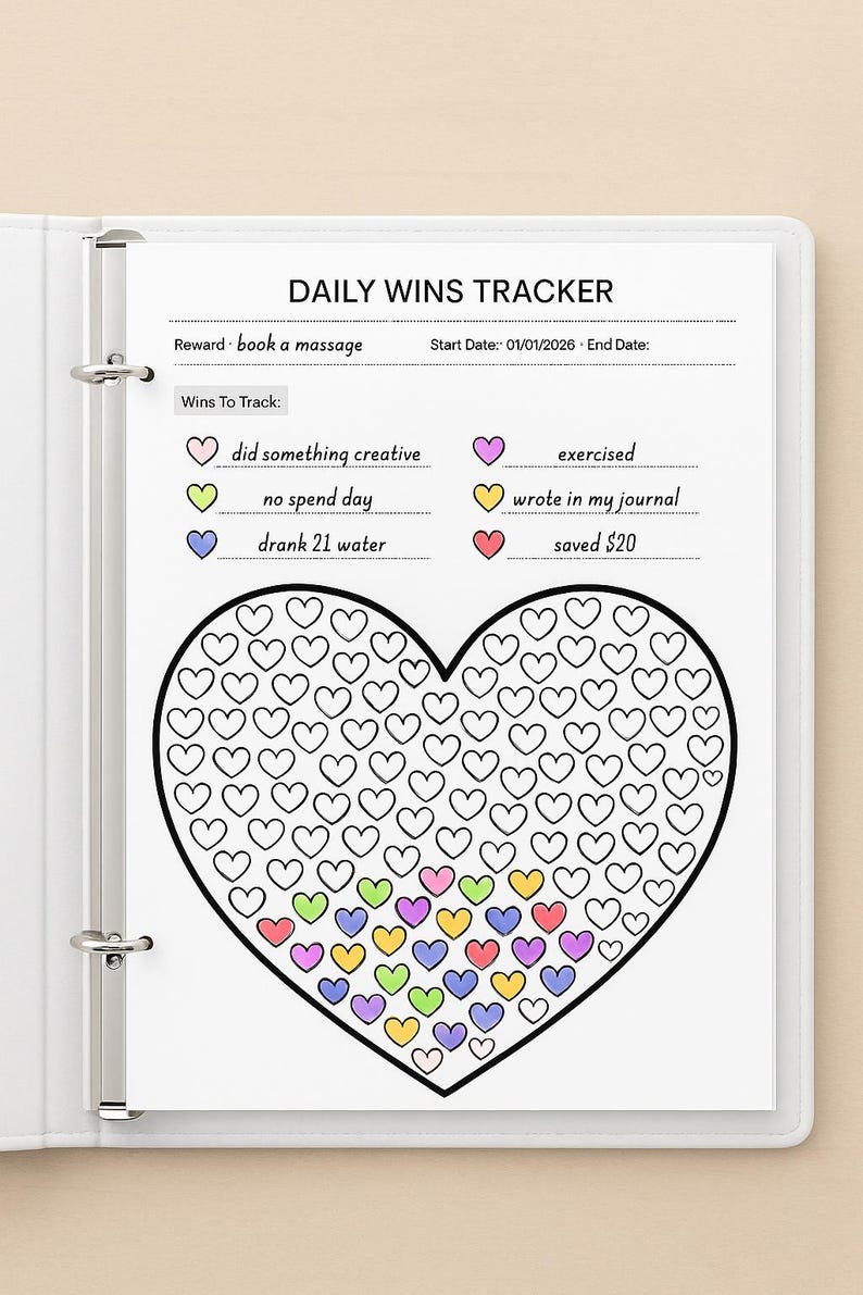 Small Wins Tracker | Daily Motivation & Mindfulness Tracker | Printable ...
