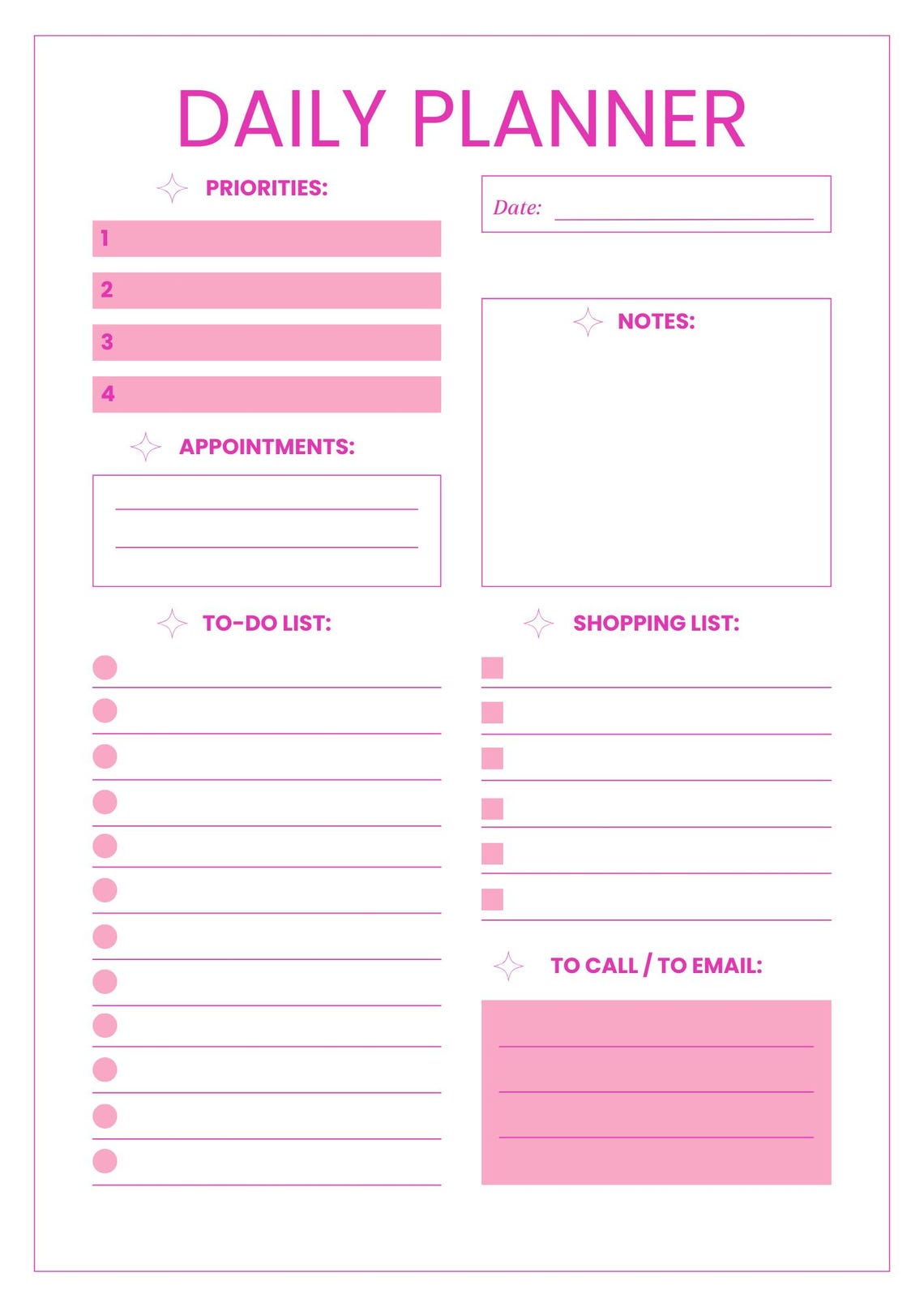 Pink To-do List Bundle | 5 A4 Printable Templates (PDF) - Etsy Australia