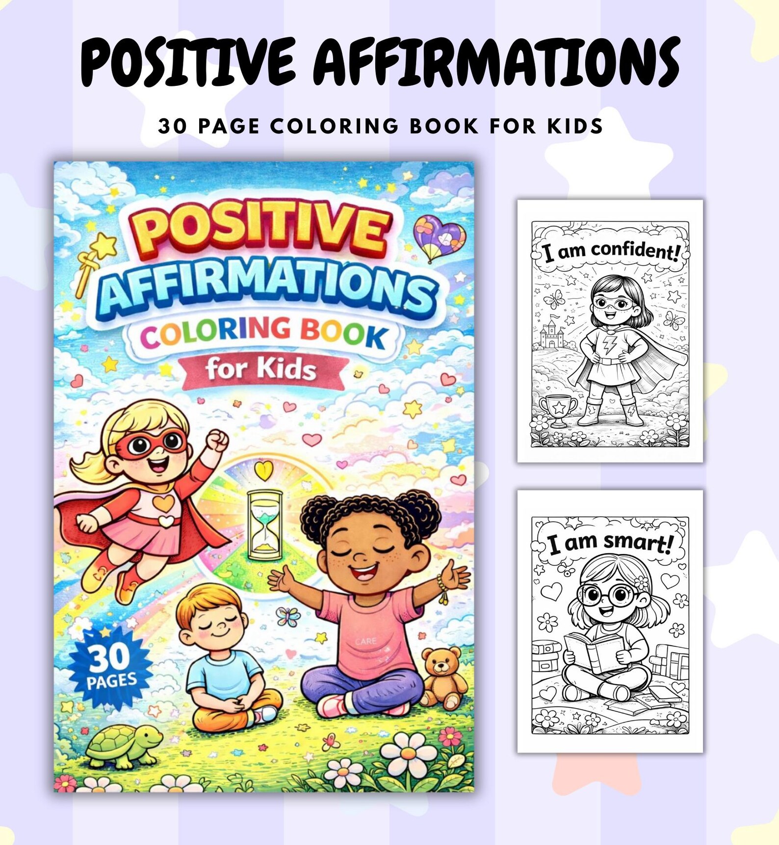 Positive Affirmations Coloring Book for Kids | Confidence & Mindfulness ...