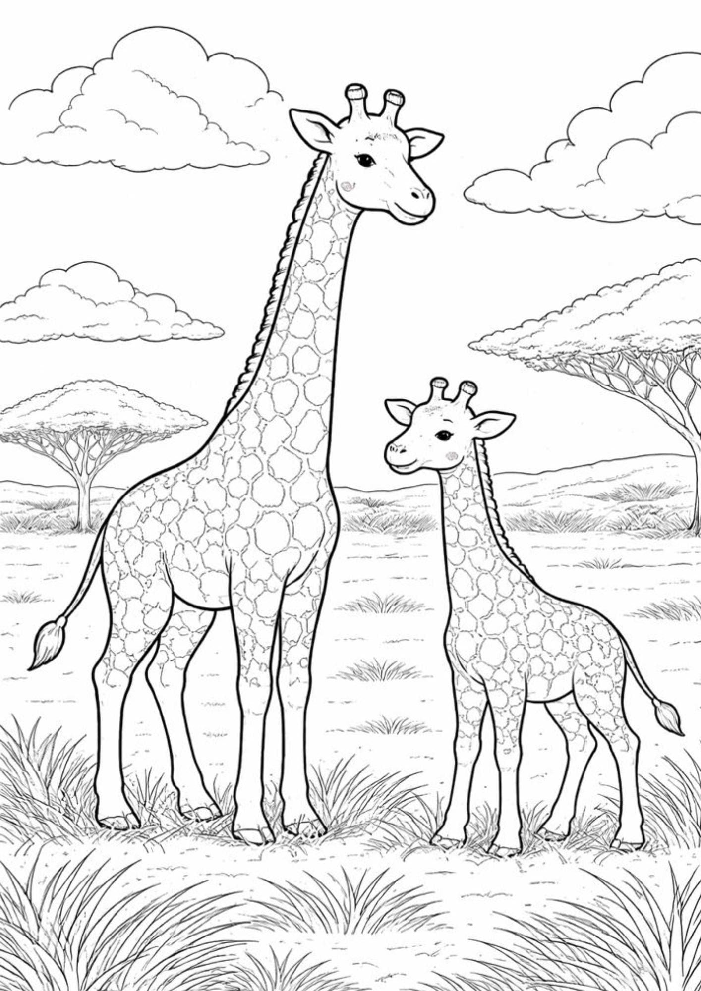 Safari Animal Adventures | Coloring Book | 30 Pages | US Letter and A4 ...