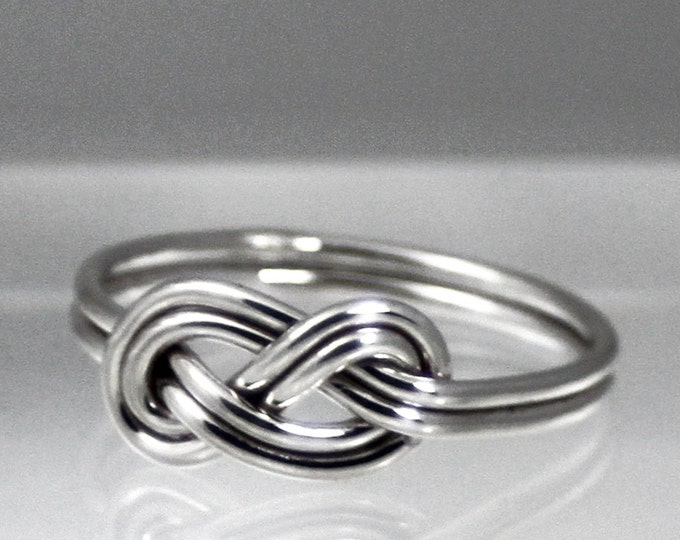 Sterling Silver Ring, Infinity Ring, Double Infinity Ring, Silver Knot ...