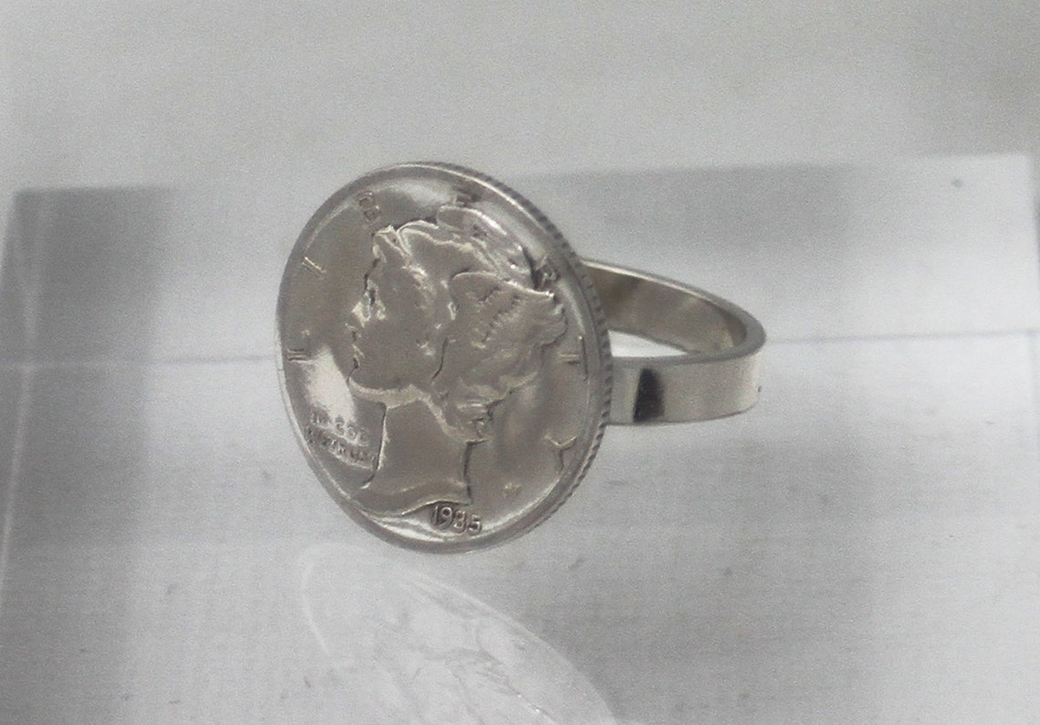 Liberty Dime Ring Money Ring Silver Ring Valentine's - Etsy