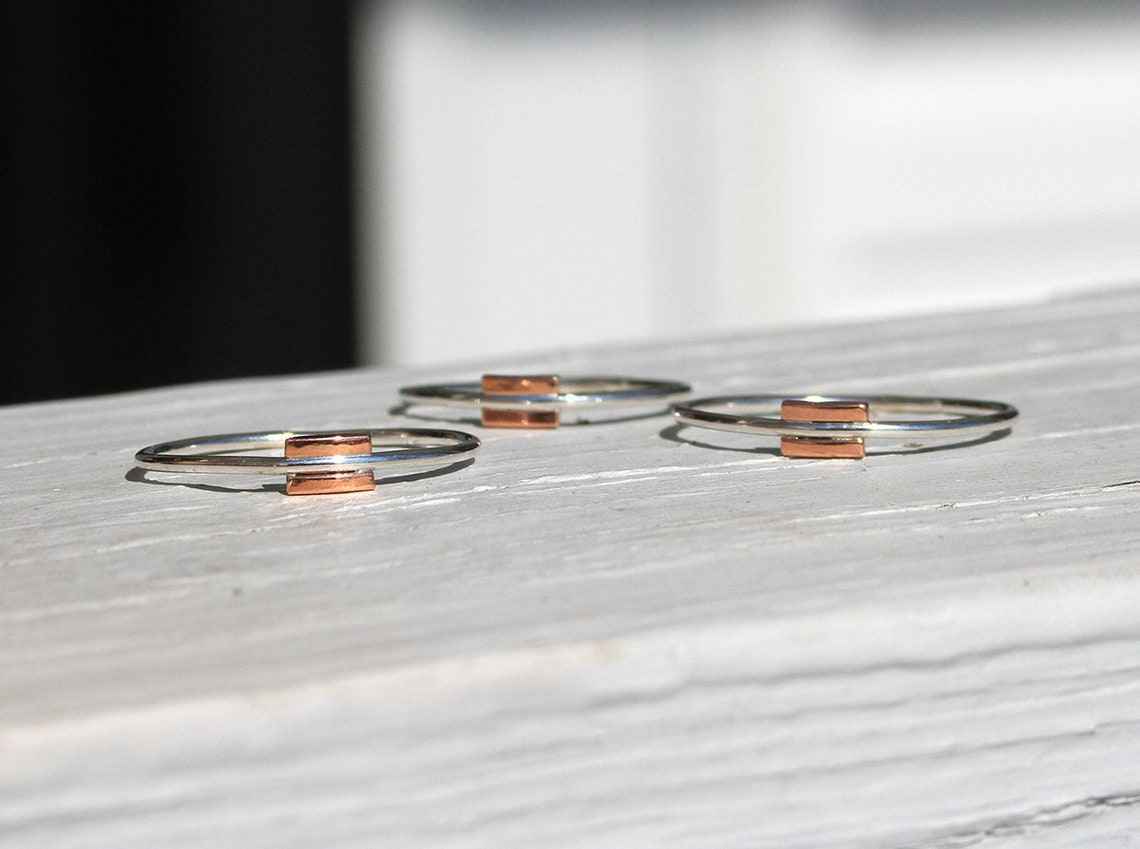 Copper and Sterling Ring Equal Ring Equality Ring Handmade - Etsy