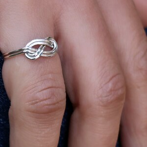 Sterling Silver Ring, Infinity Ring, Double Infinity Ring, Silver Knot ...