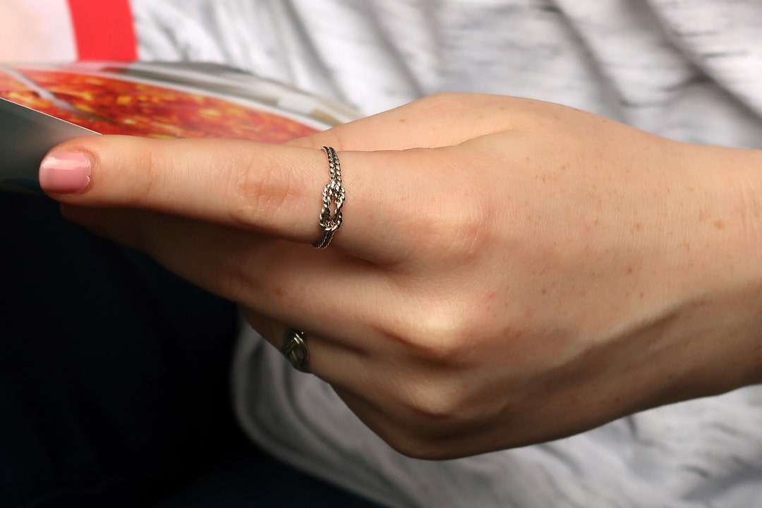 Sterling Silver, Nautical Knot Ring, Rope Knot Ring, Rope Ring, Women ...