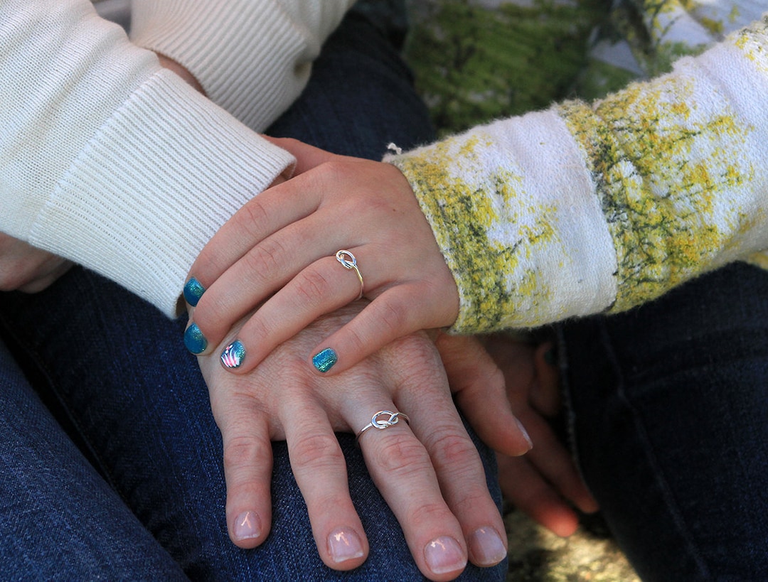 Friendship Rings, Set of Two Rings, Mother/daughter Rings, Love Knot ...