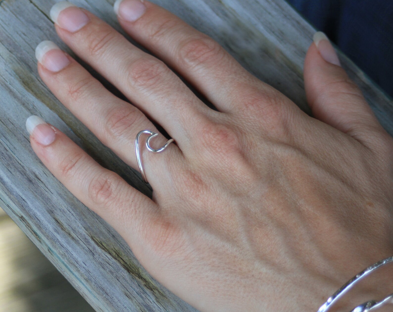 Wave ring silver ring ocean wave ring nautical ring beach | Etsy