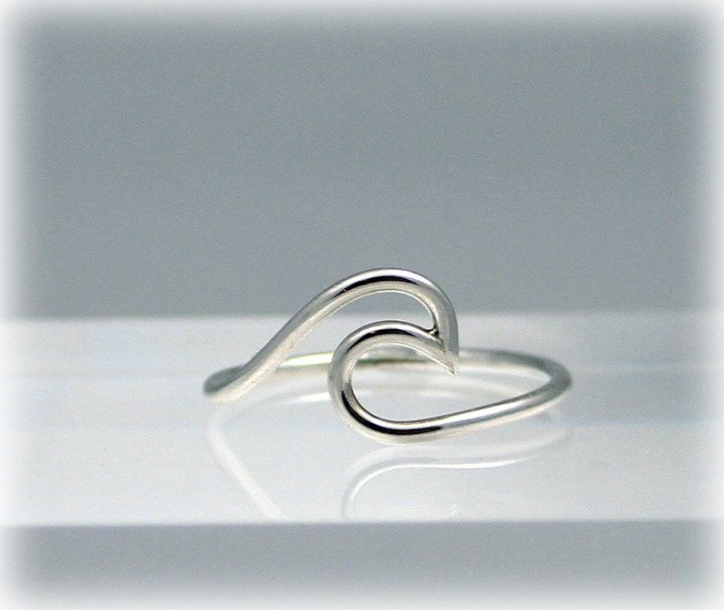 Wave ring silver ring ocean wave ring nautical ring beach | Etsy