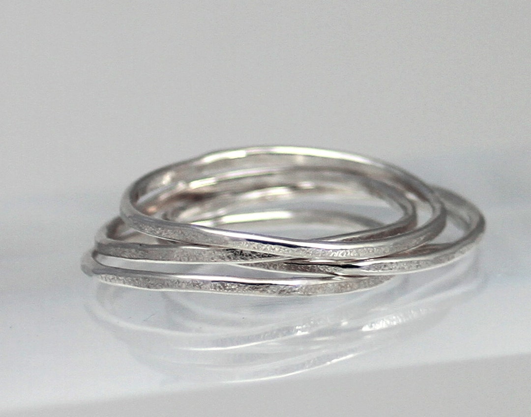 Sterling Silver Stackable Organic Stacking Stackable - Etsy