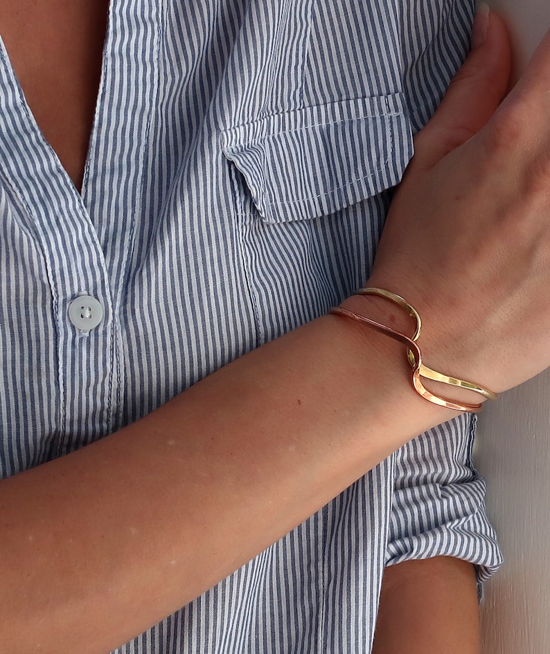 Copper Cuff Brass Cuff Wave Cuff Bracelet Cuff Bracelet - Etsy