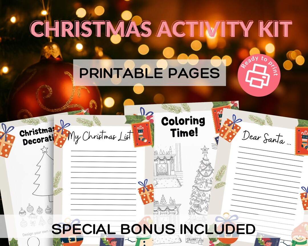 Christmas Activity Pack for Kids – Letter to Santa, Tree Decorating ...