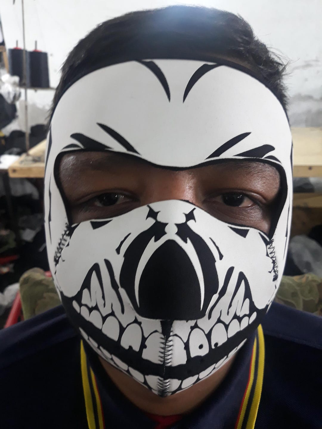 Neoprene Full Face Mask With Skull Printing | Washable, Breathable ...