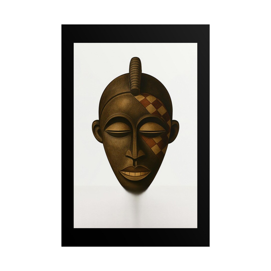African Mask Poster | Rolled Wall Art, Tribal Mask Print - Etsy