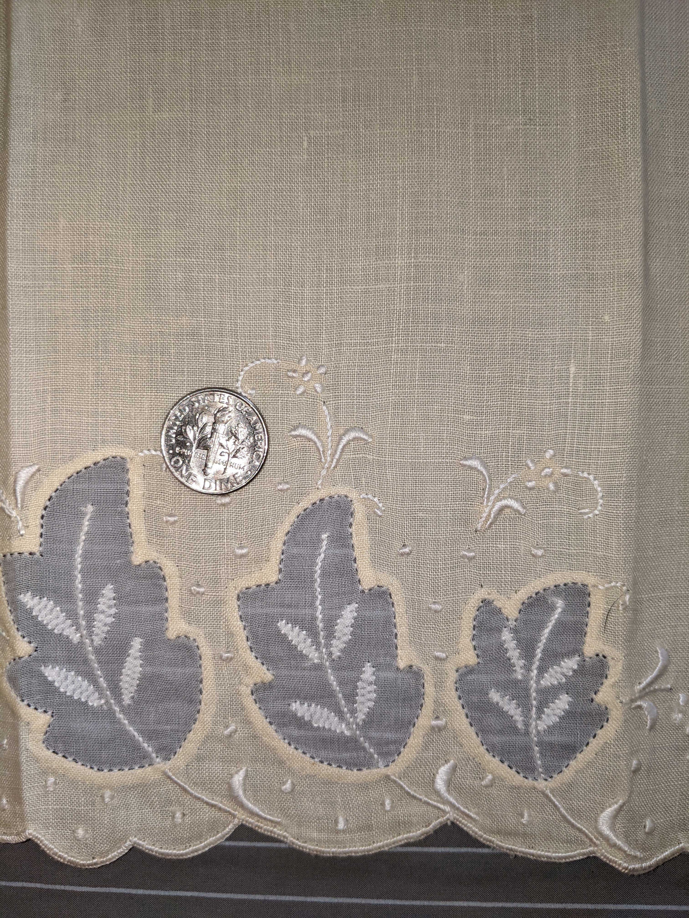 Vintage Madeira Embroidered Linen Guest, Fingertip Towel, Leaves - Etsy