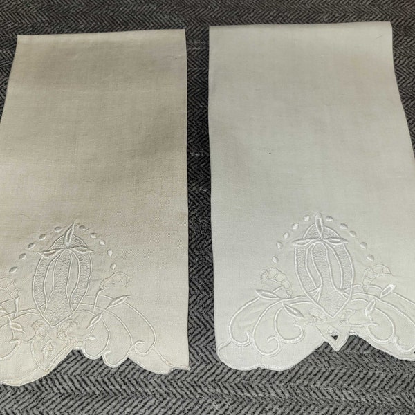 Embroidered Linen Towels - Etsy