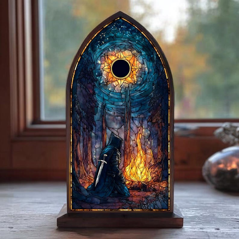 Dark Souls Bonfire Candle Holder, Knight Kneeling Art, Dark Fantasy ...
