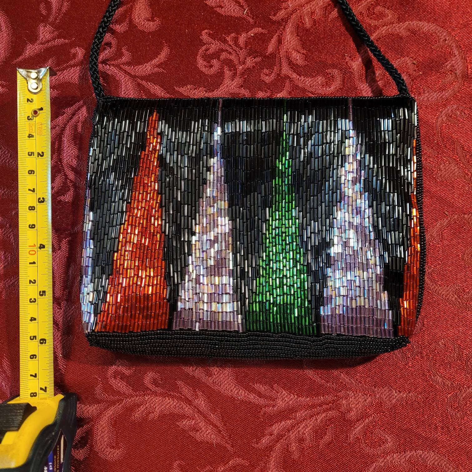 Hand Beaded Purse With Diamond Pattern - Etsy