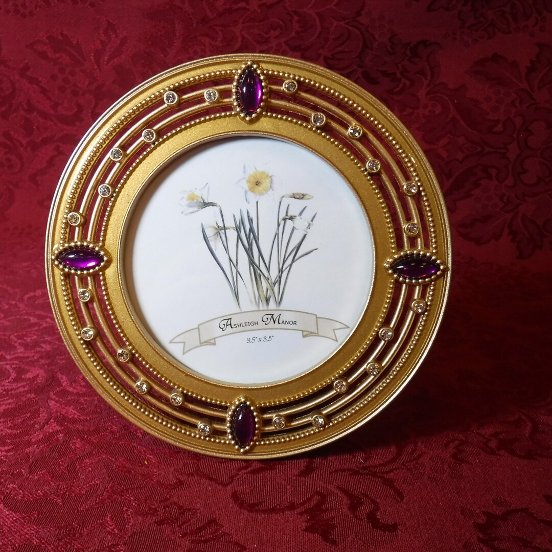 Ashleigh Manor Picture Frame. Gold With Rhinestones. - Etsy