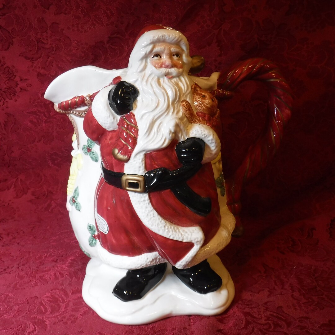 Fitz and Floyd Santa Pitcher. 1989 - Etsy