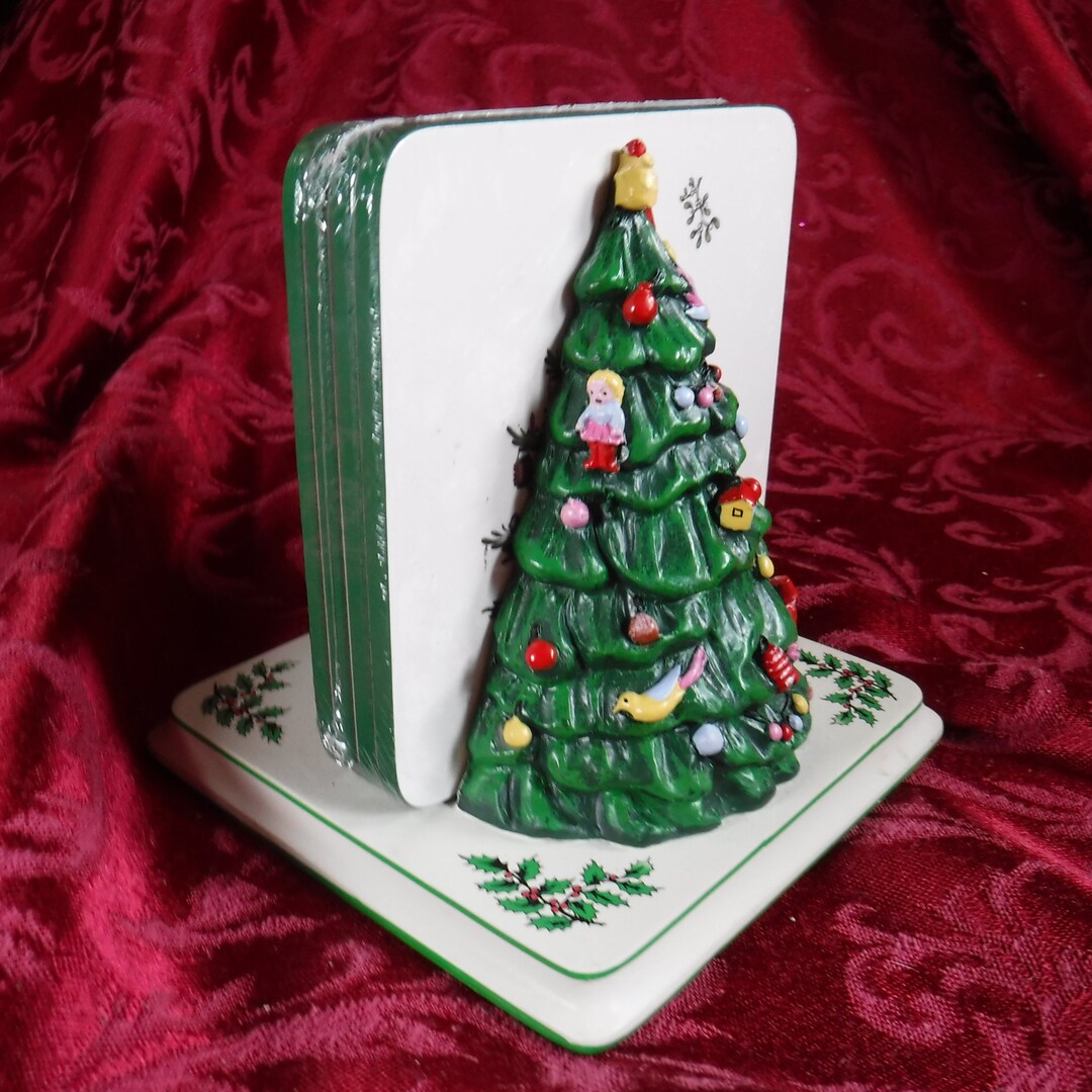 Spode Christmas Tree Coasters and Holder - Etsy