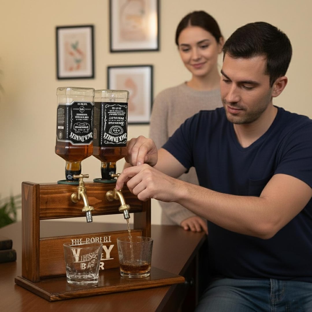 Whiskey Dispenser With Wooden Stand | Handmade Liquor Dispenser ...