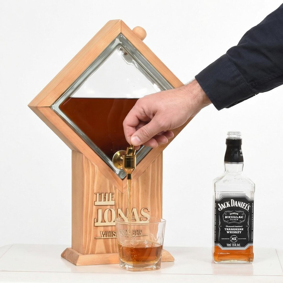 Whiskey Dispenser With Wooden Stand | Handmade Liquor Dispenser ...