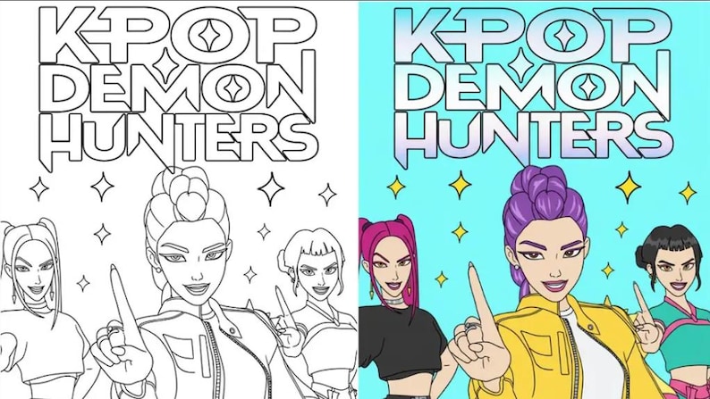 K-pop Demon Hunters Coloring Pages | Anime Girl Mini Pack (digital ...