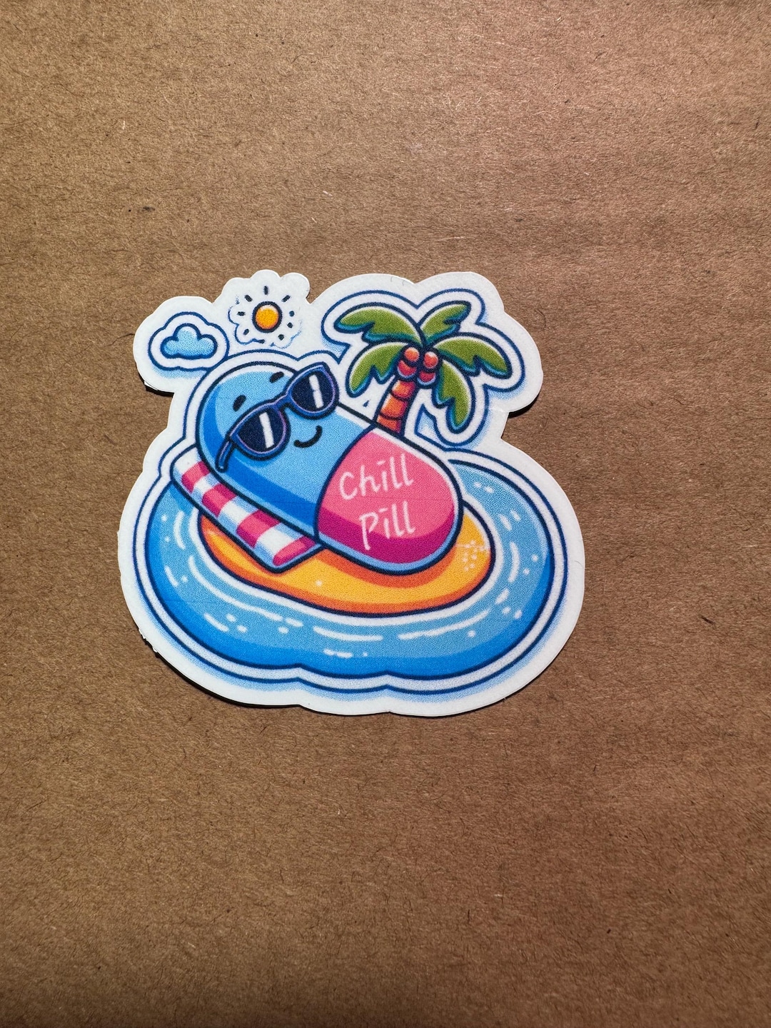 Chill Pill Sticker. Fun and Quirky Vinyl Decal for Relaxation and ...