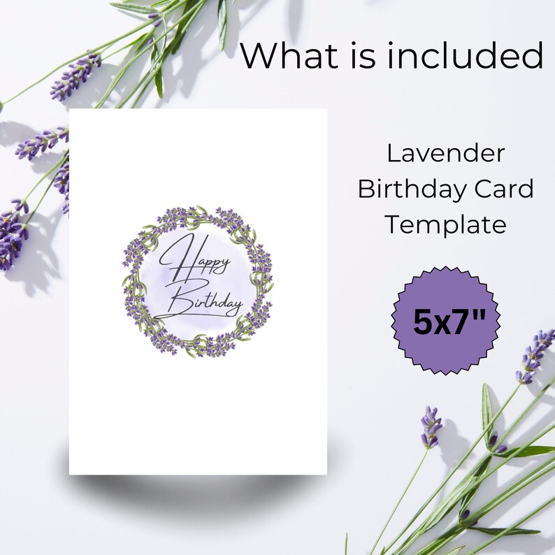 Lavender Birthday Card Printable | Watercolor Floral Birthday Card ...