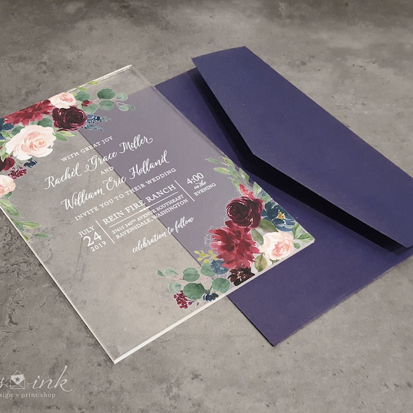Acrylic Wedding Invitations - Etsy
