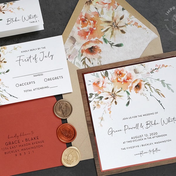 September Wedding Invitation - Etsy