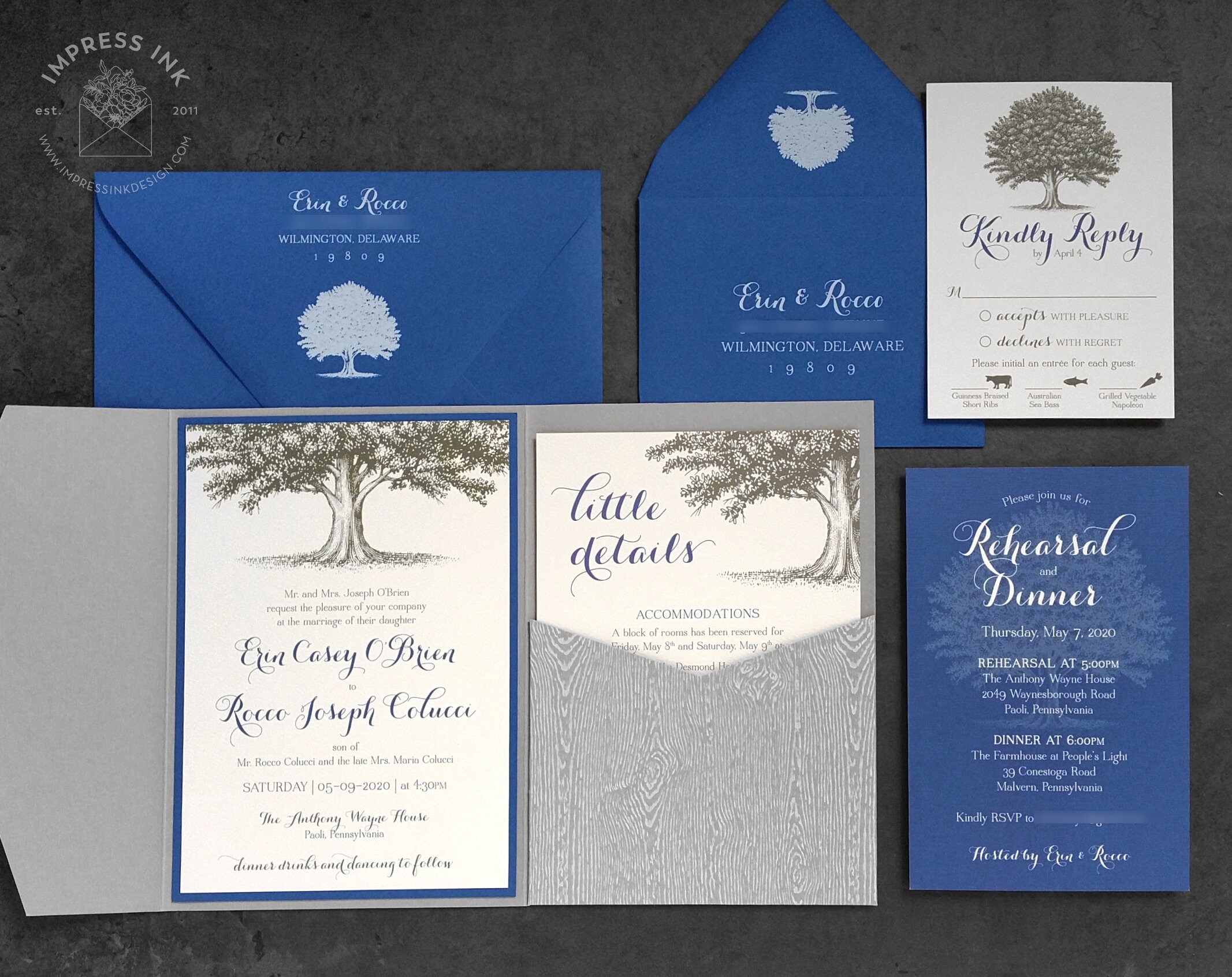 Oak Tree Wedding Invitation Sample Rustic Autumn Wedding Invites - Etsy