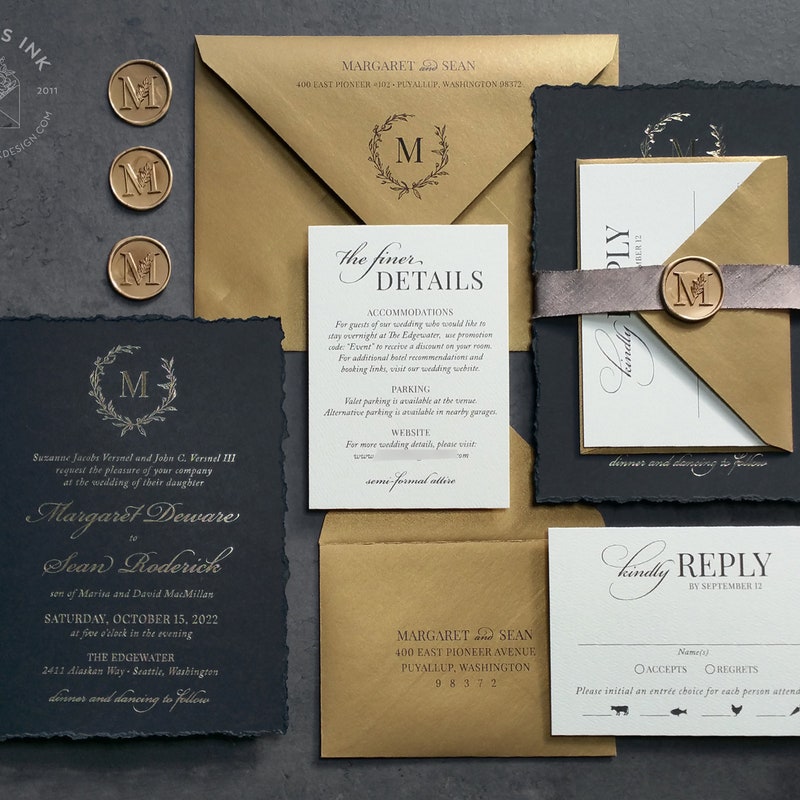 Hand Torn Wedding Invitation - Etsy