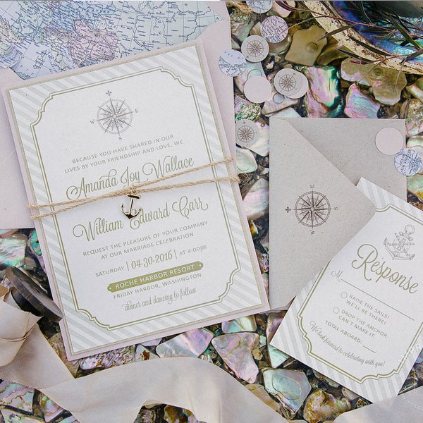 Nautical Wedding Invitation - Etsy