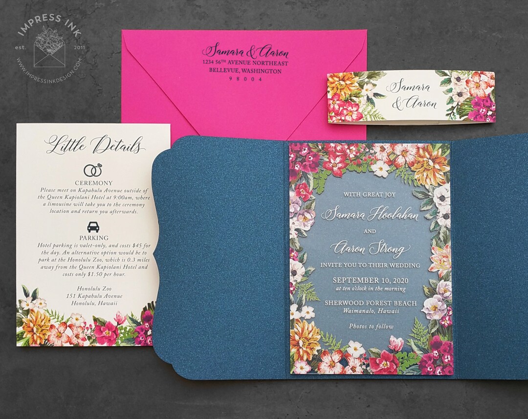 Clear Acrylic Invitations Plastic Wedding Invites Bold Botanicals ...