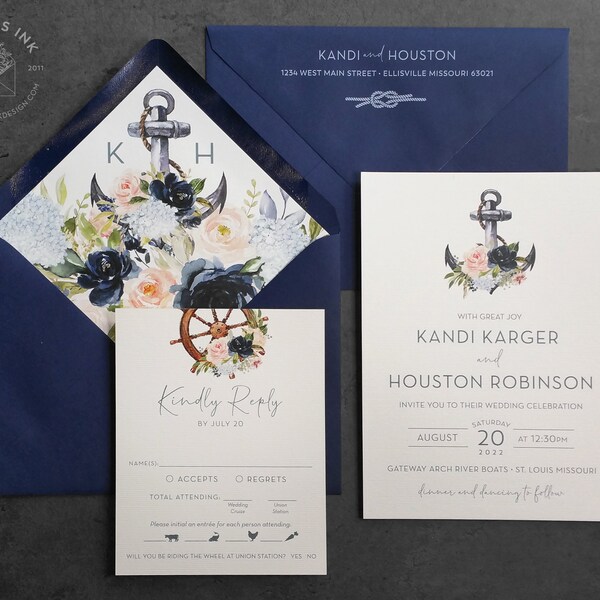 Nautical Wedding Invitation - Etsy