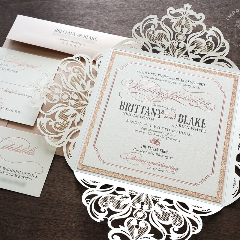 Lace Wedding Invitations - Etsy