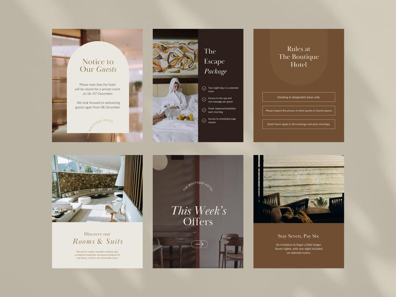 Hotel Templates Instagram Starter Pack | Canva Templates for Feed ...