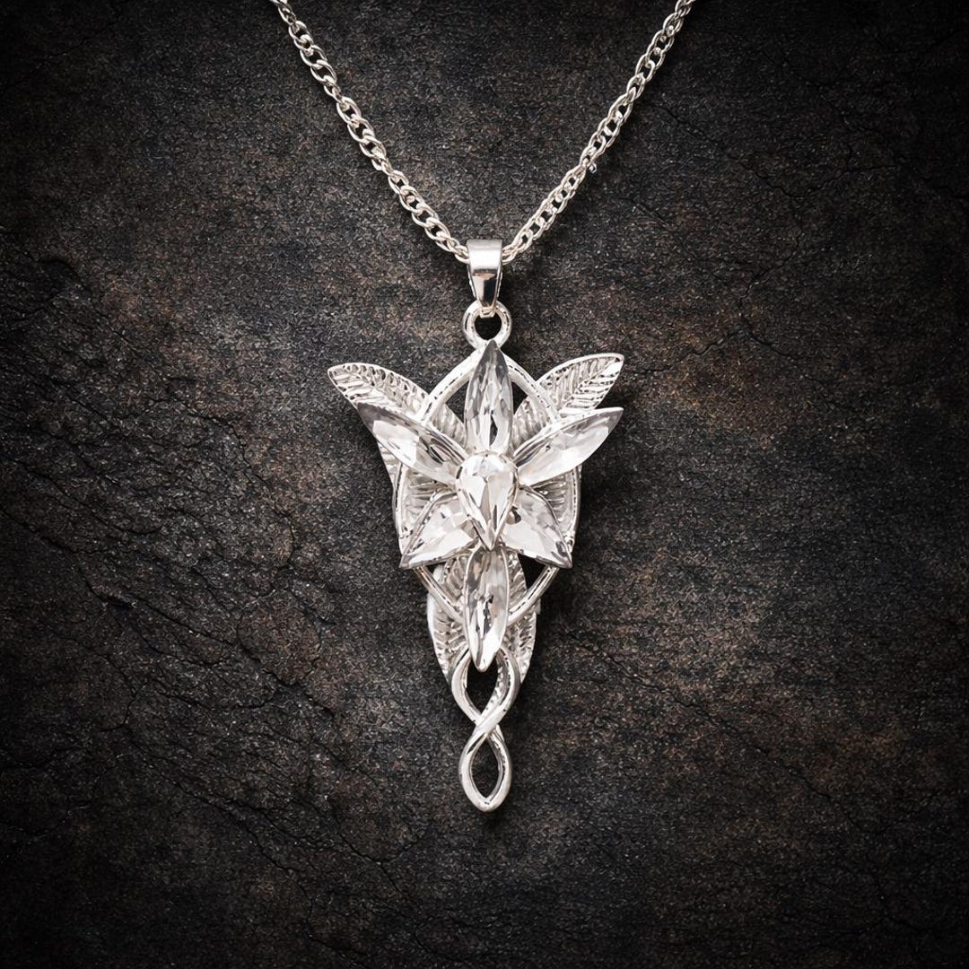 Arwen Evenstar Necklace: Crystal Cubic Zirconia Silver Pendant - Etsy