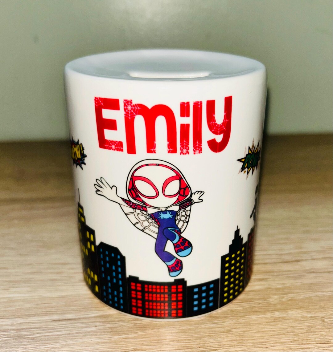 Ghost Spidey Design Personalised Money Box, Piggy Bank, Birthday Gift ...
