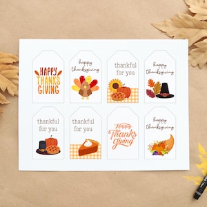 Thanksgiving Gift Tags & Treat Tags | Printable PDF Download - Etsy