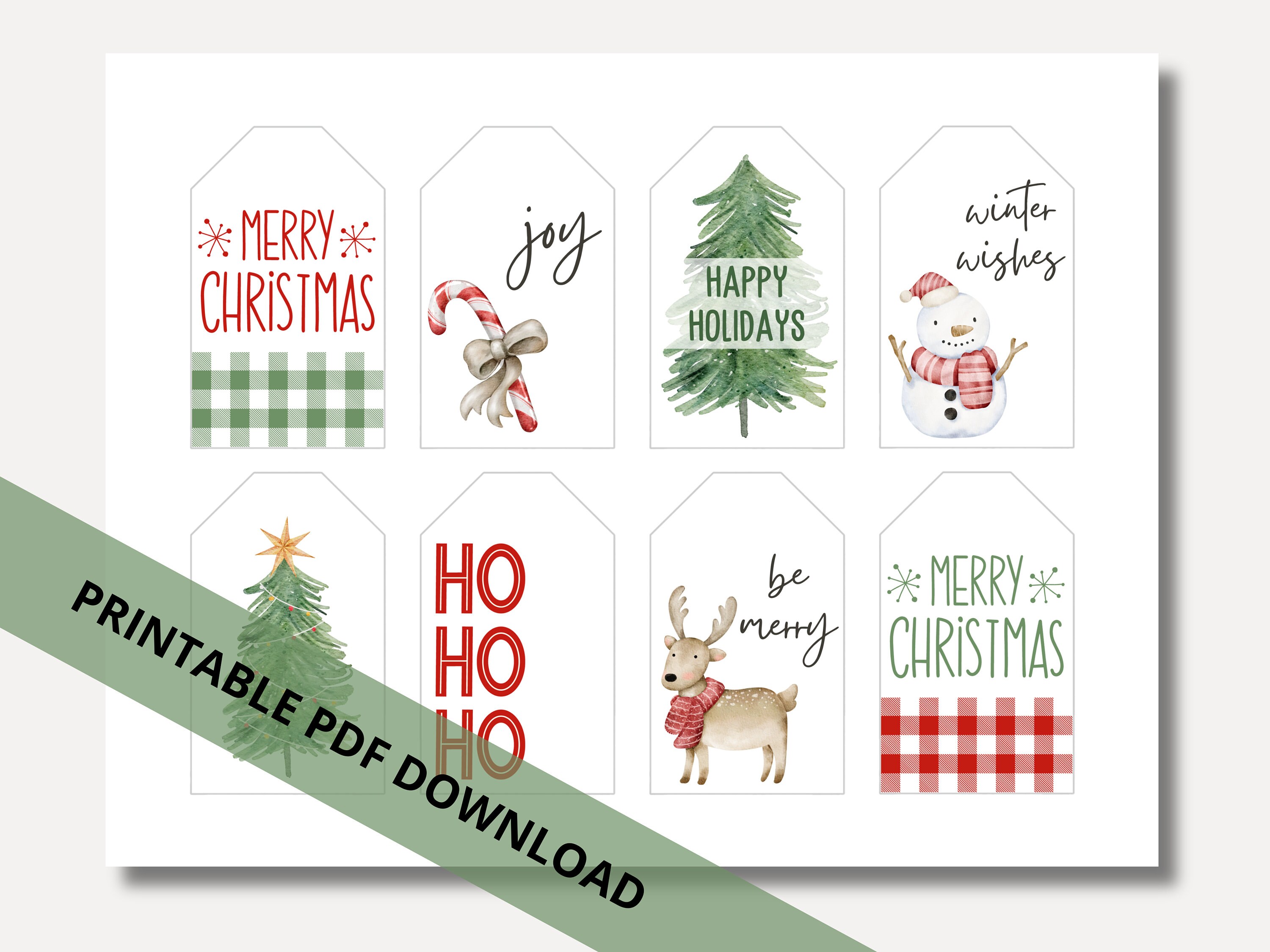 Christmas Gift Tags & Treat Tags | Traditional Country Christmas ...