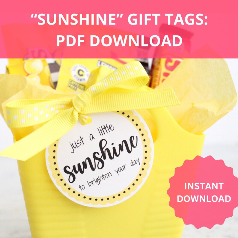 Yellow Sunshine Gift Tags | Sending You Sunshine | Sunshine Yellow Gift ...