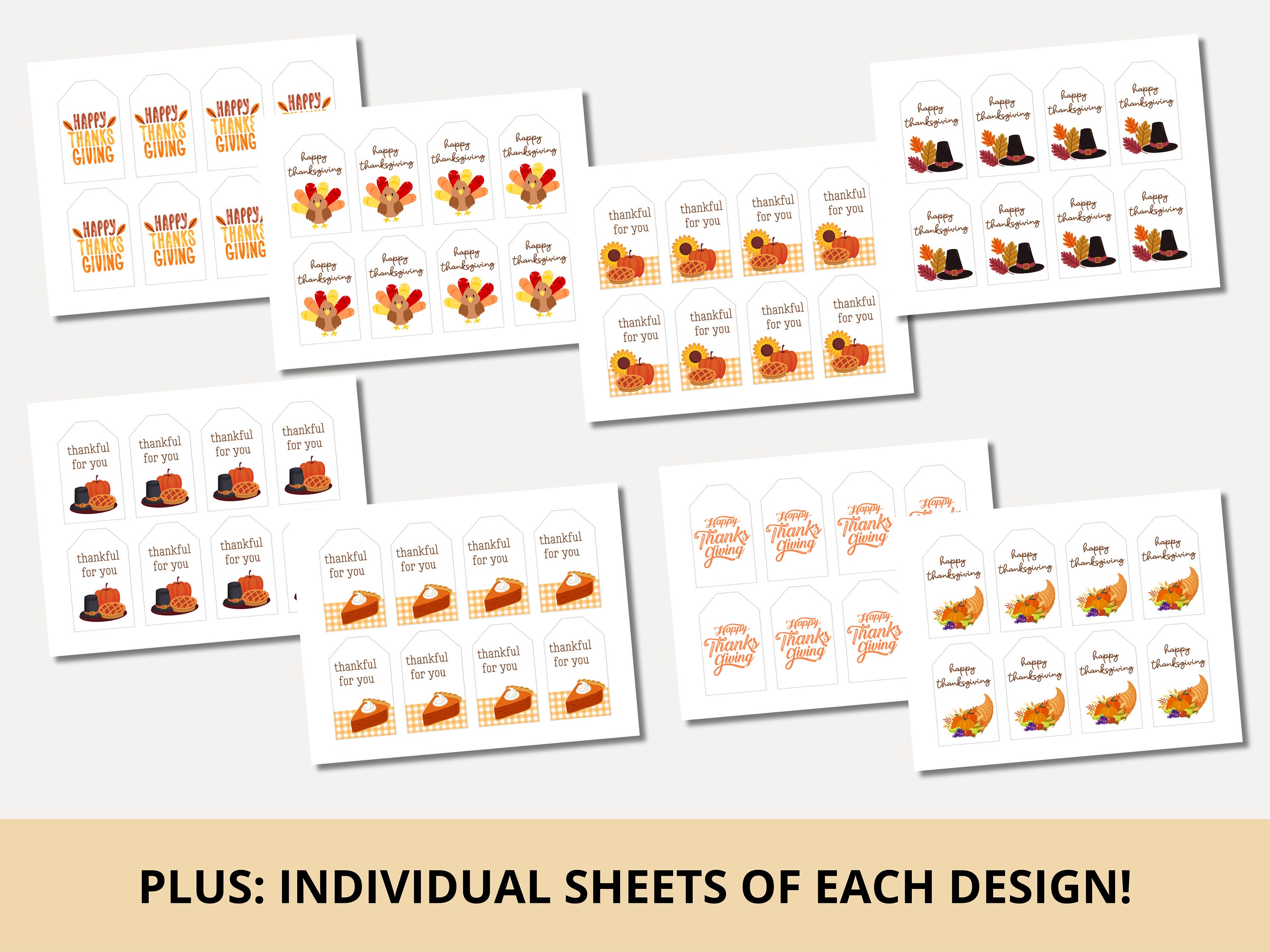 Thanksgiving Gift Tags & Treat Tags | Printable PDF Download - Etsy